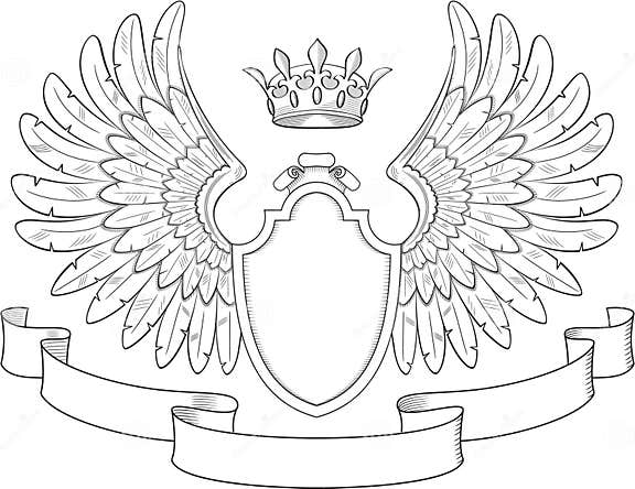 Coat of arms with wings stock vector. Illustration of retro - 18353913