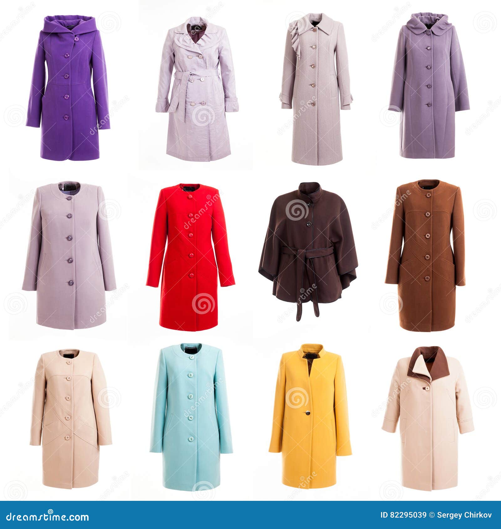 Coat Collection on the Background Stock Image - Image of autumn ...