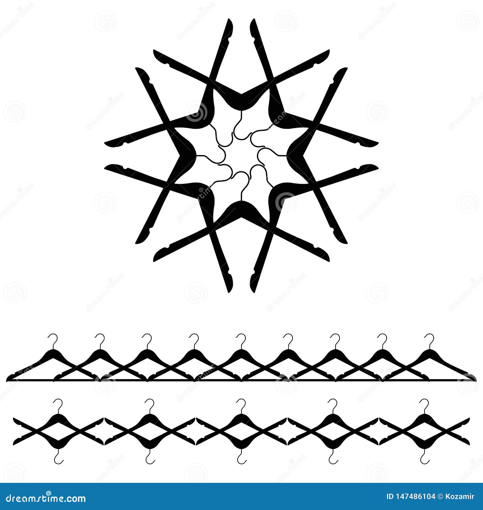 Coat Hangers Rosette and Borders for Decoration and Packing Stock ...