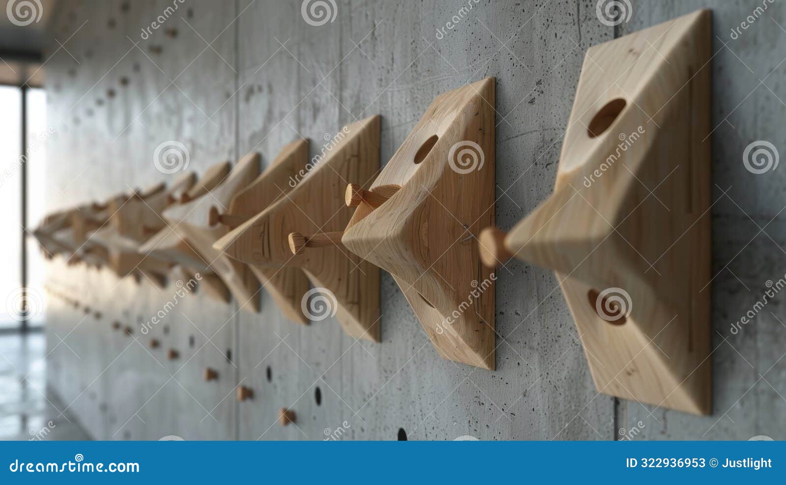 Coat Hooks with Geometric Outs and Unexpected Angles Stock Image ...