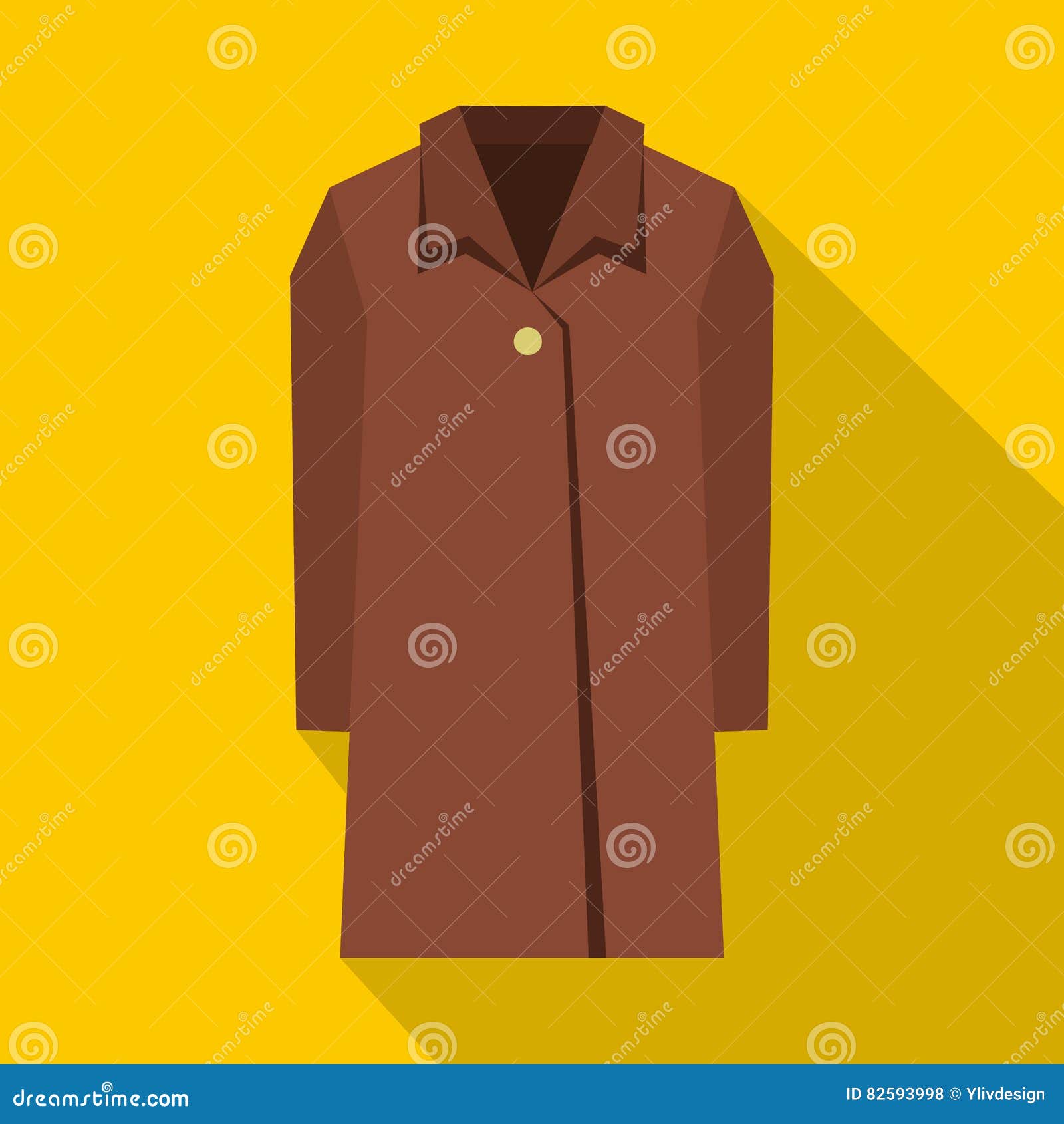Coat icon, flat style stock vector. Illustration of clothing - 82593998