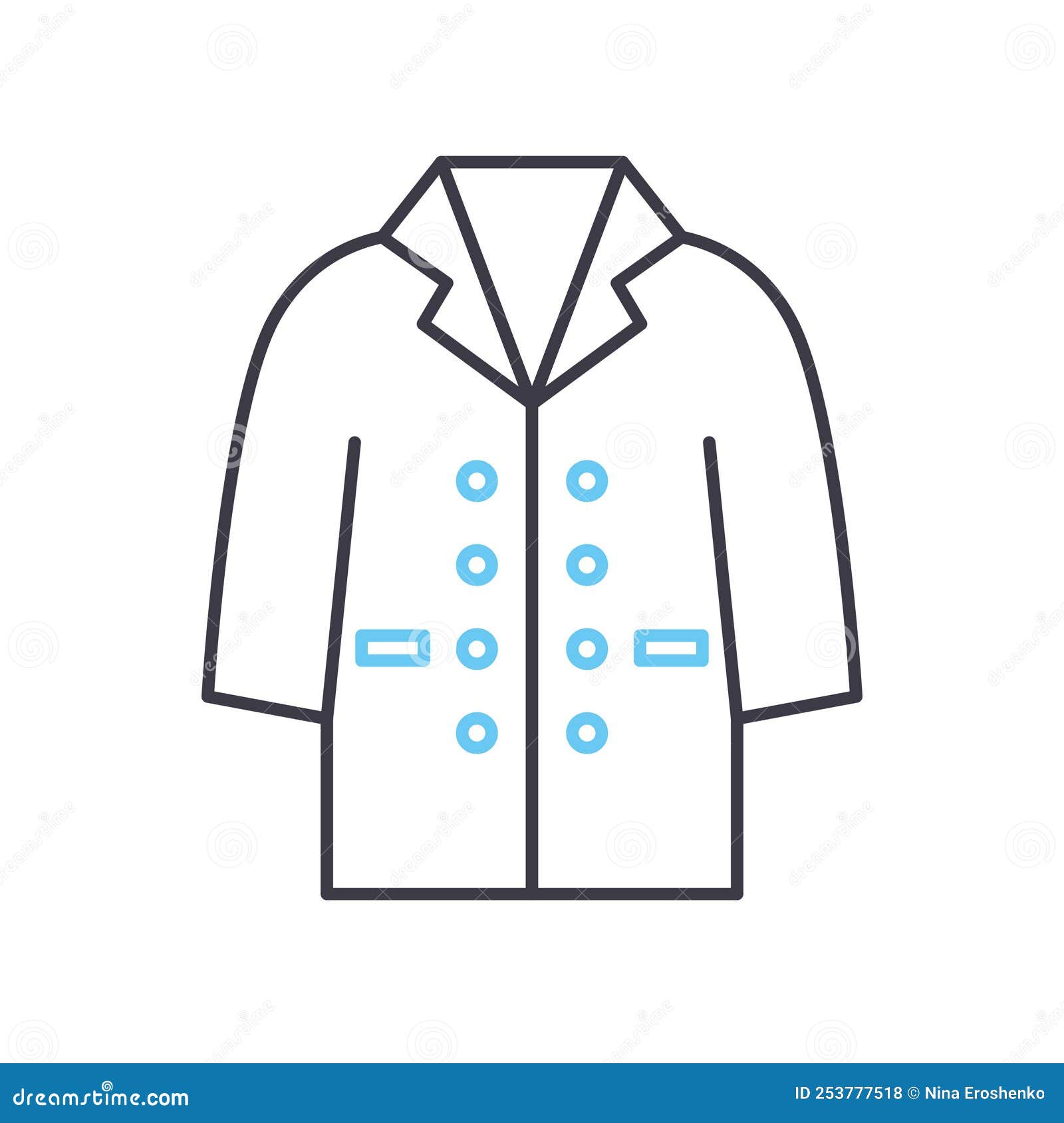 Coat Line Icon, Outline Symbol, Vector Illustration, Concept Sign Stock ...