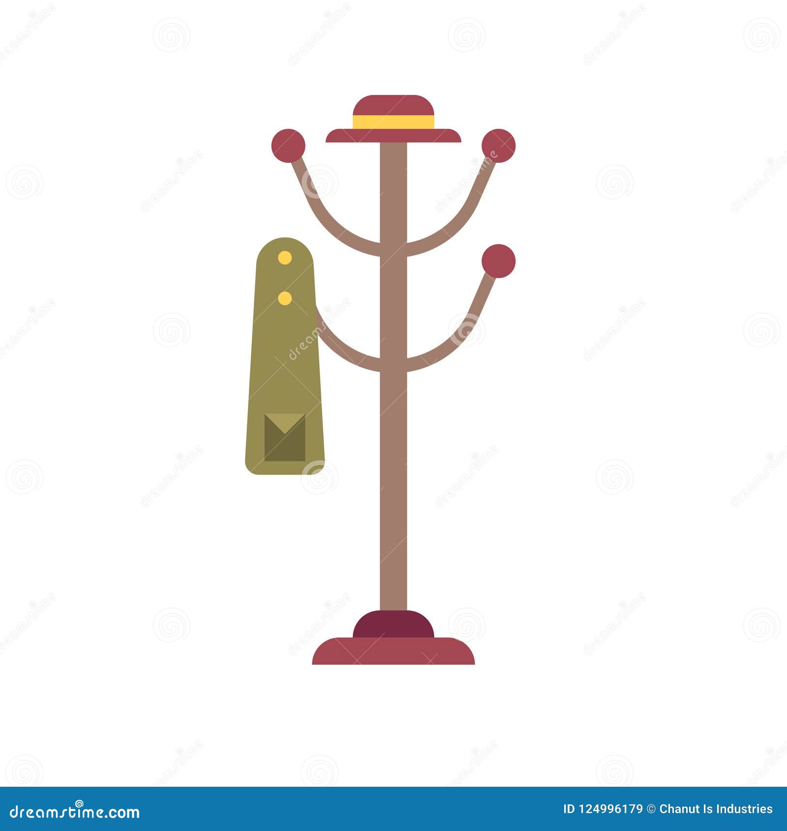 Coat Rack Flat Icon stock vector. Illustration of isometric - 124996179