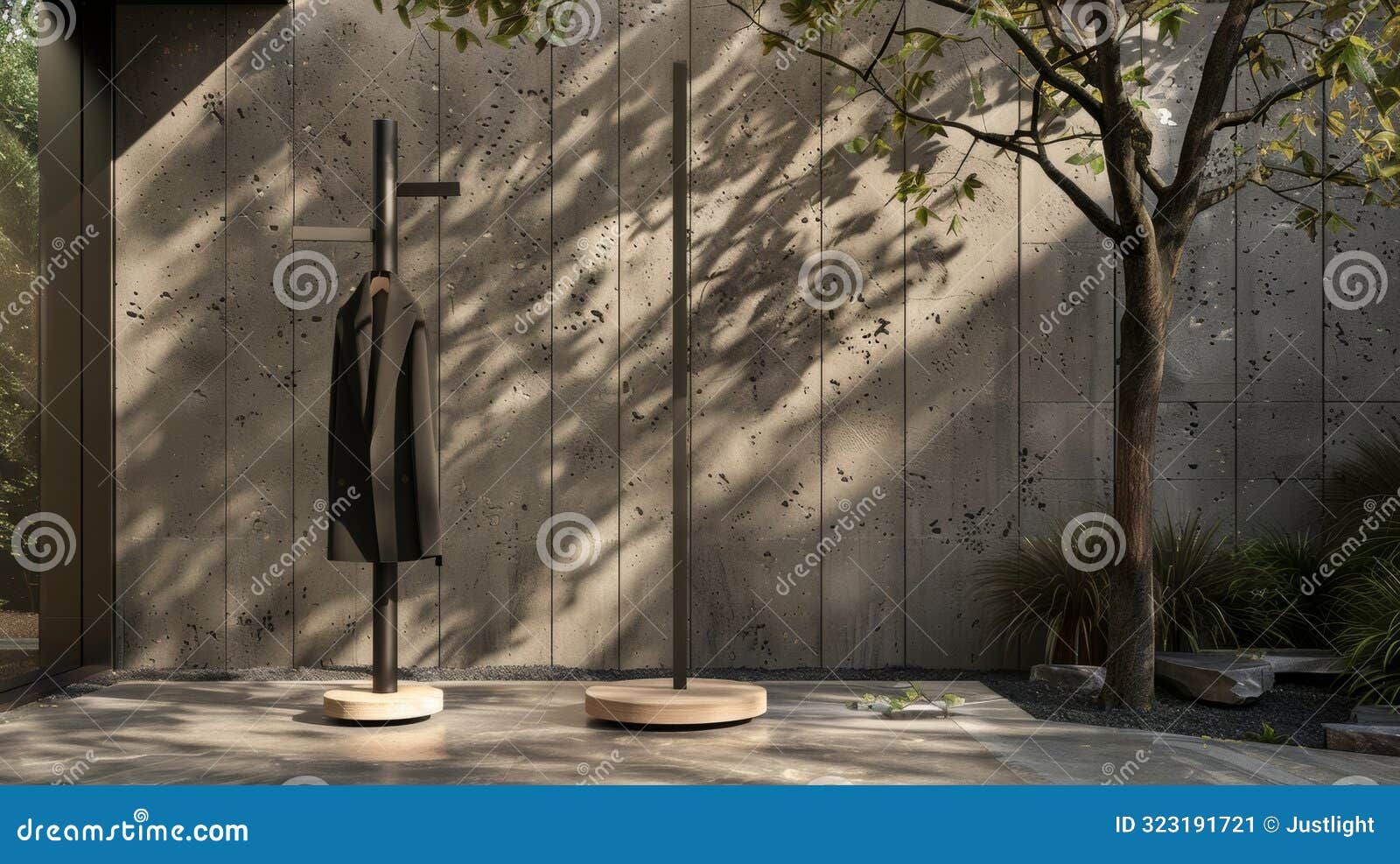 A Coat Rack with a Hexagonal Base and a Cylindrical Center Pole Giving ...