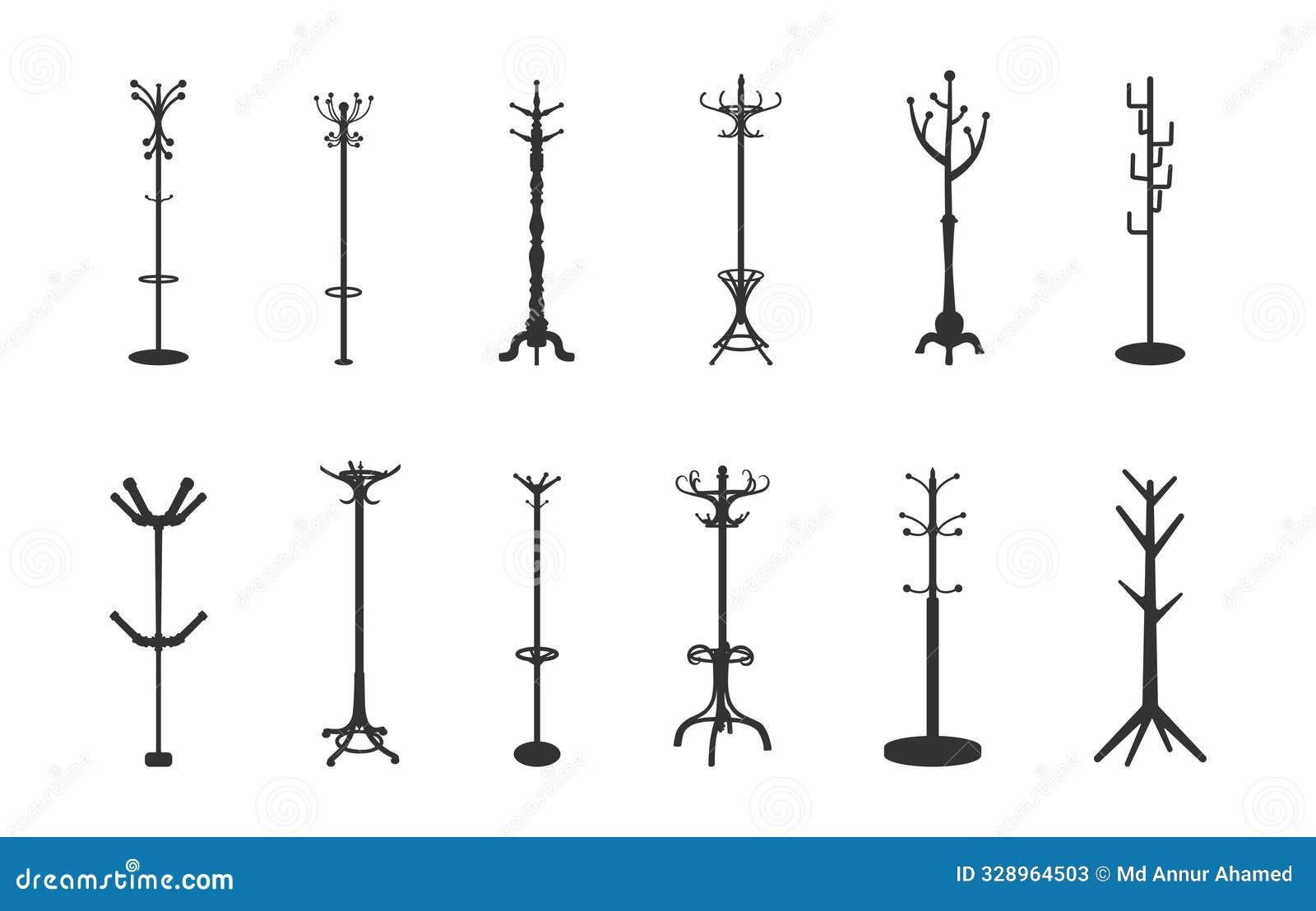 Coat Stand Silhouette, Coat Stand Vectors, Cloths Stand Logo, Cloths ...