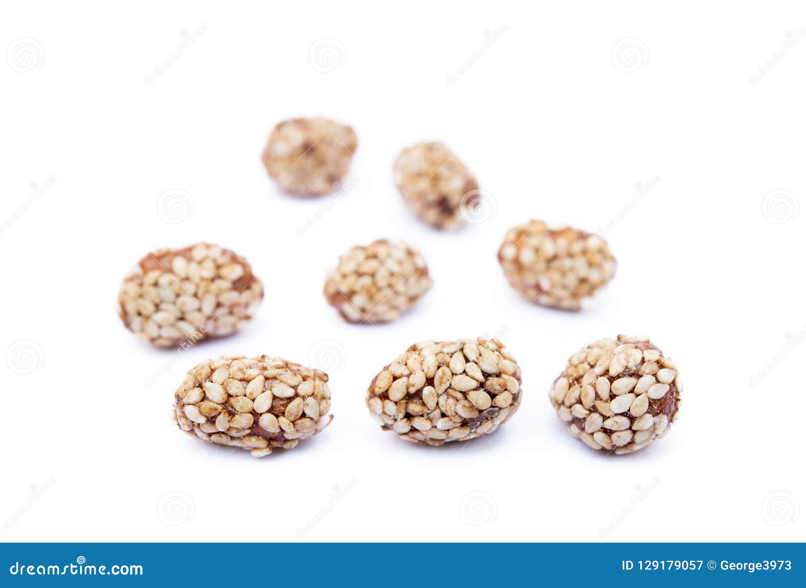 Coated peanuts with sesame stock image. Image of epicure - 129179057