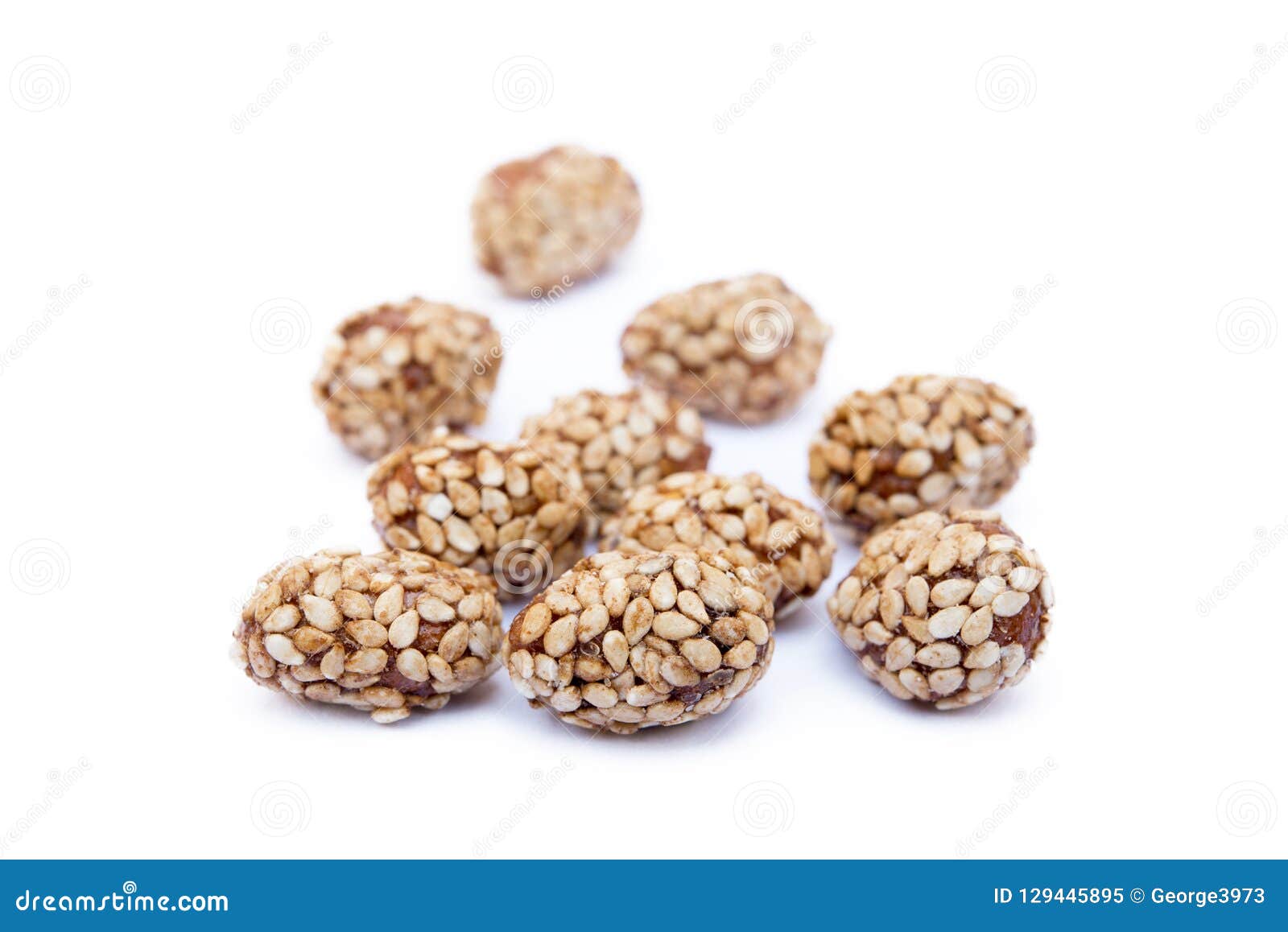 Coated peanuts with sesame stock image. Image of background - 129445895