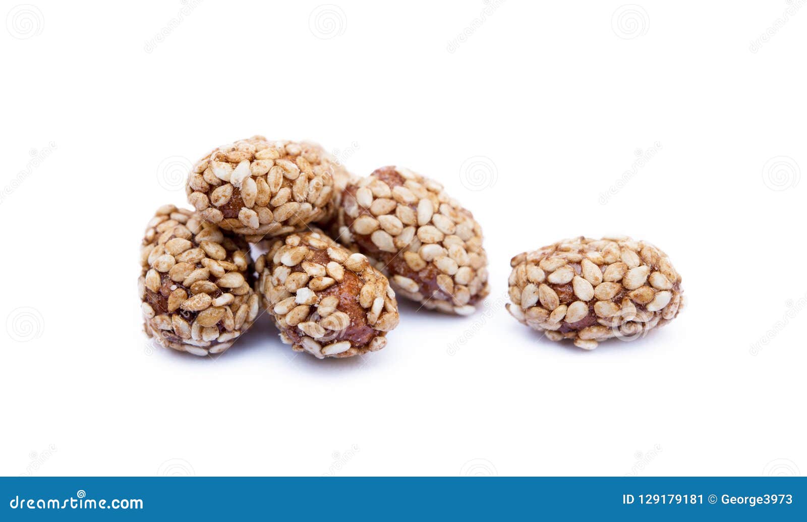 Coated peanuts with sesame stock image. Image of heap - 129179181