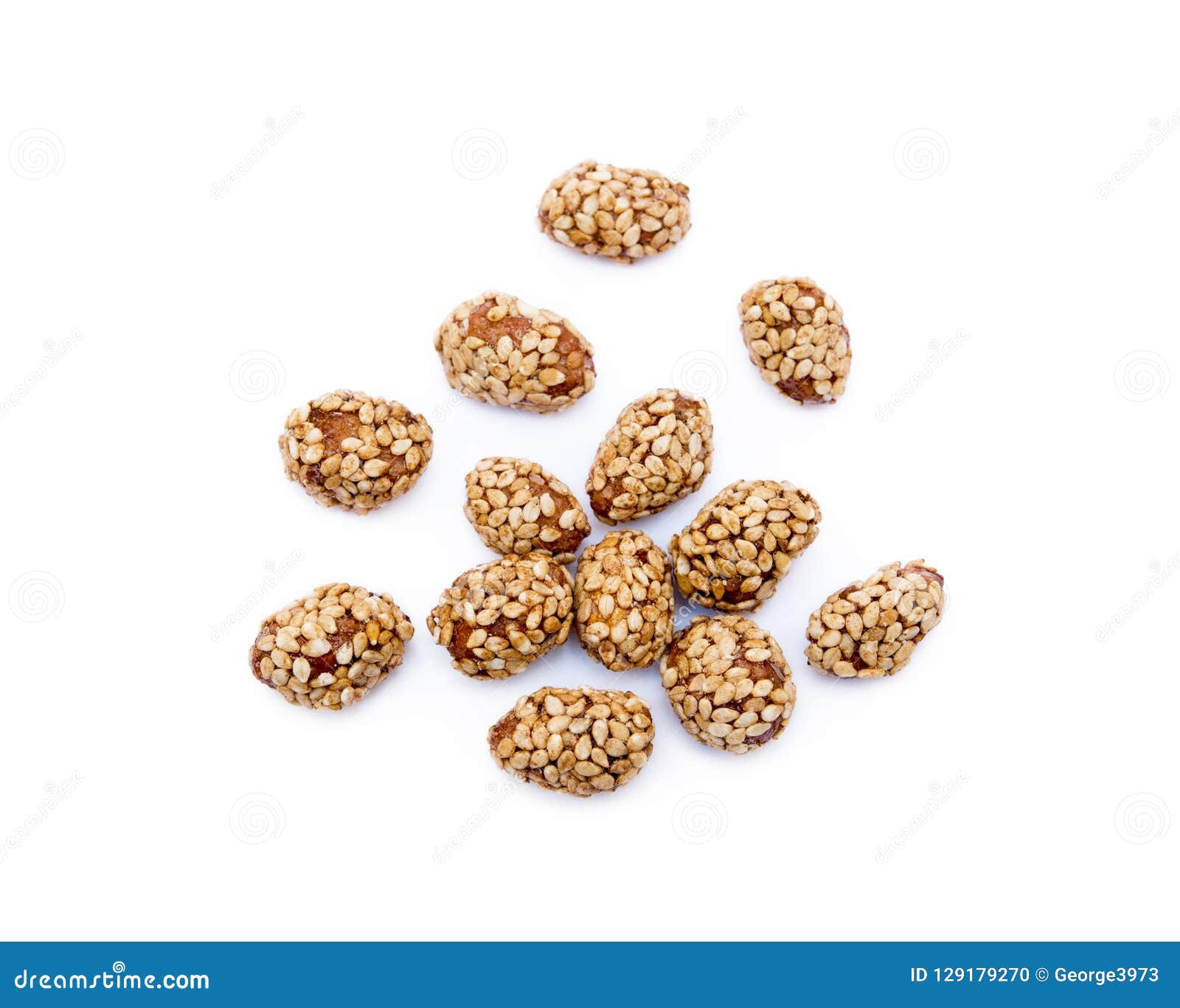 Coated peanuts with sesame stock photo. Image of brown - 129179270