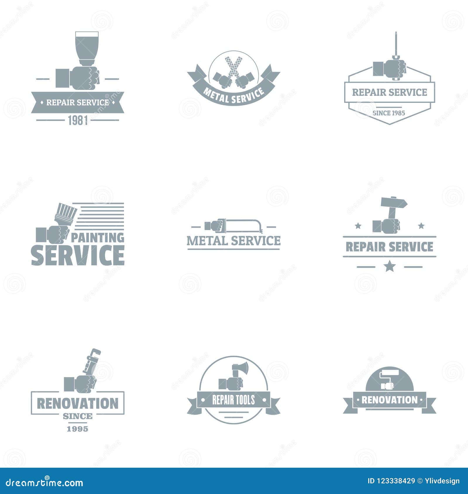 Coating Logo Set, Simple Style Stock Vector - Illustration of coating ...