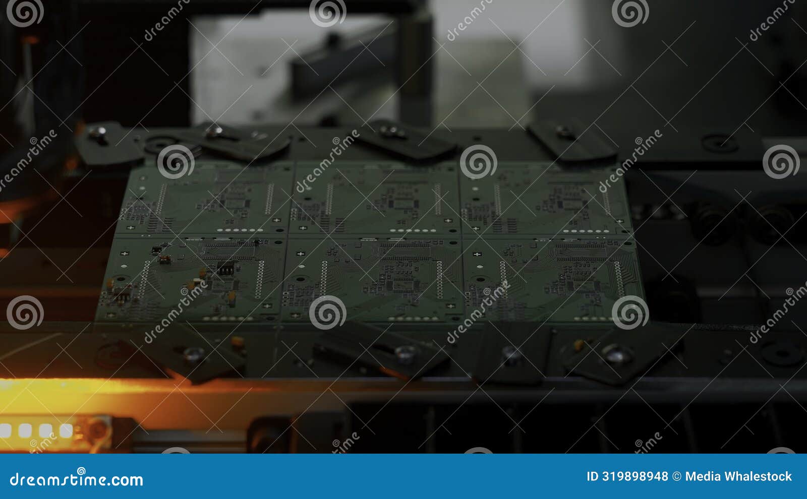 Coating Machine for Printed Circuit Board at Work. Creative Stock Photo ...