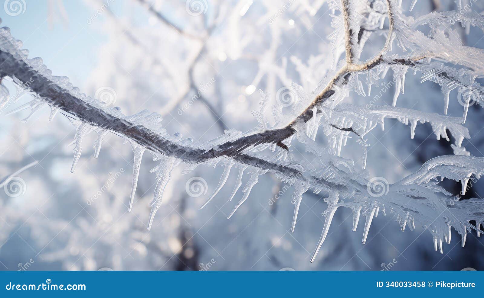 Coating tree branch ice stock illustration. Illustration of environment ...