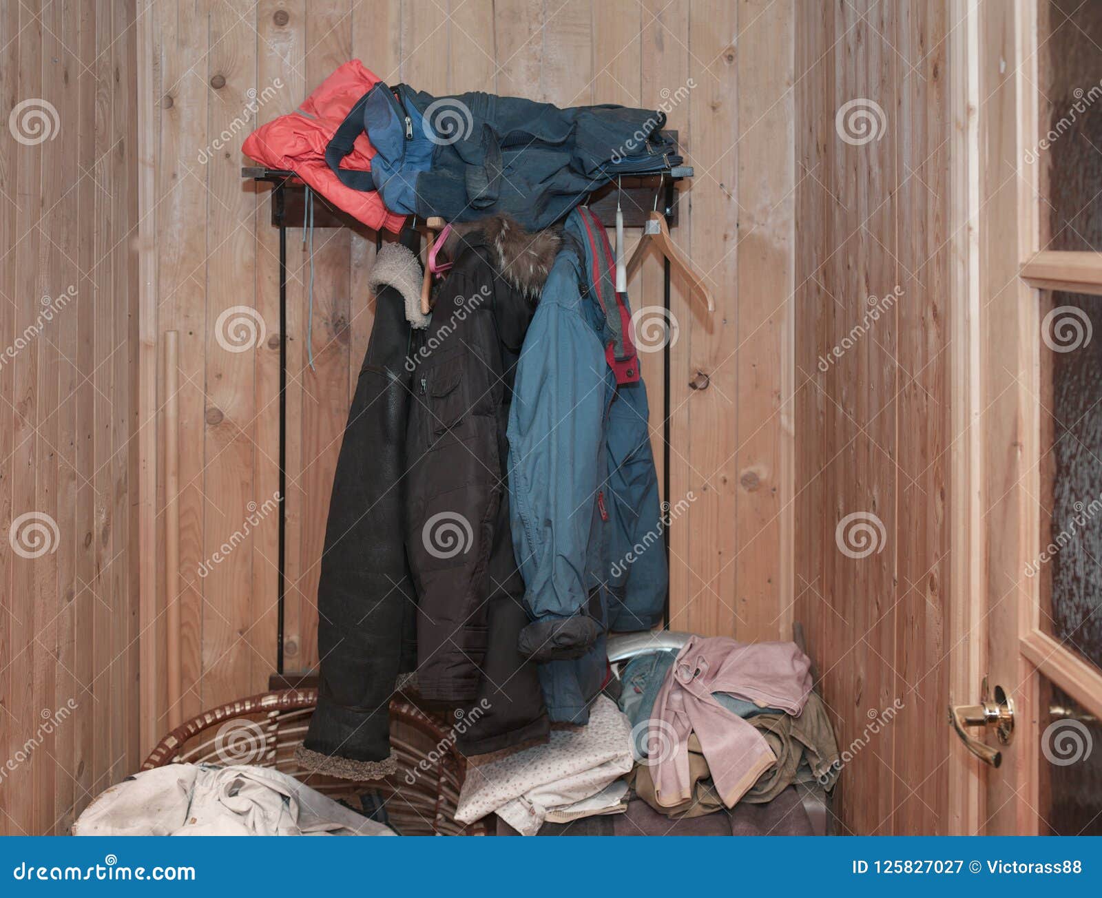 Coats and jackets stock image. Image of wall, hanging - 125827027