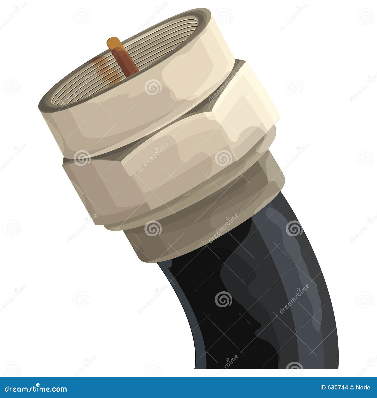 Coax Cable with Clipping Path Stock Illustration - Illustration of ...