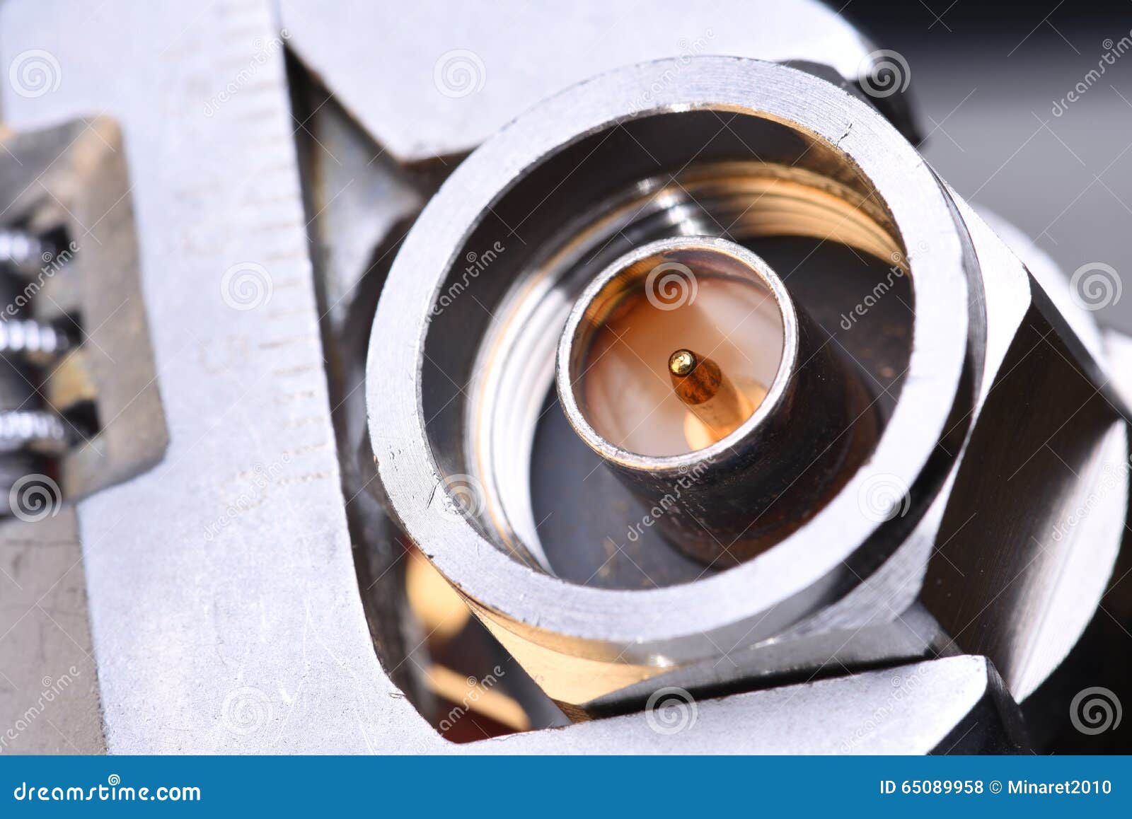 Coax Connector with Tool Wrench, Coaxial Network Technology Stock Photo ...