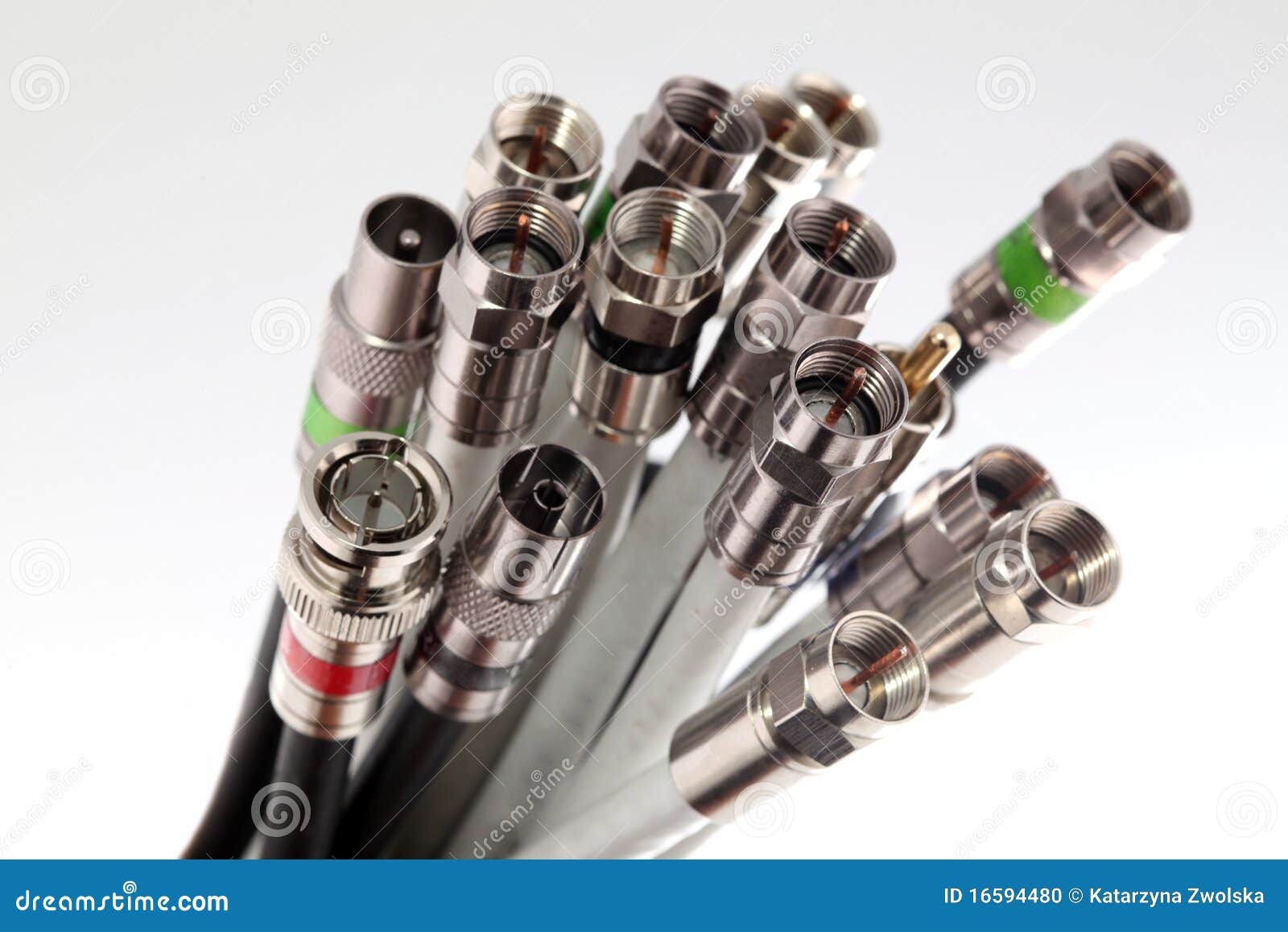 Coax connectors stock photo. Image of color, catv, holding - 16594480
