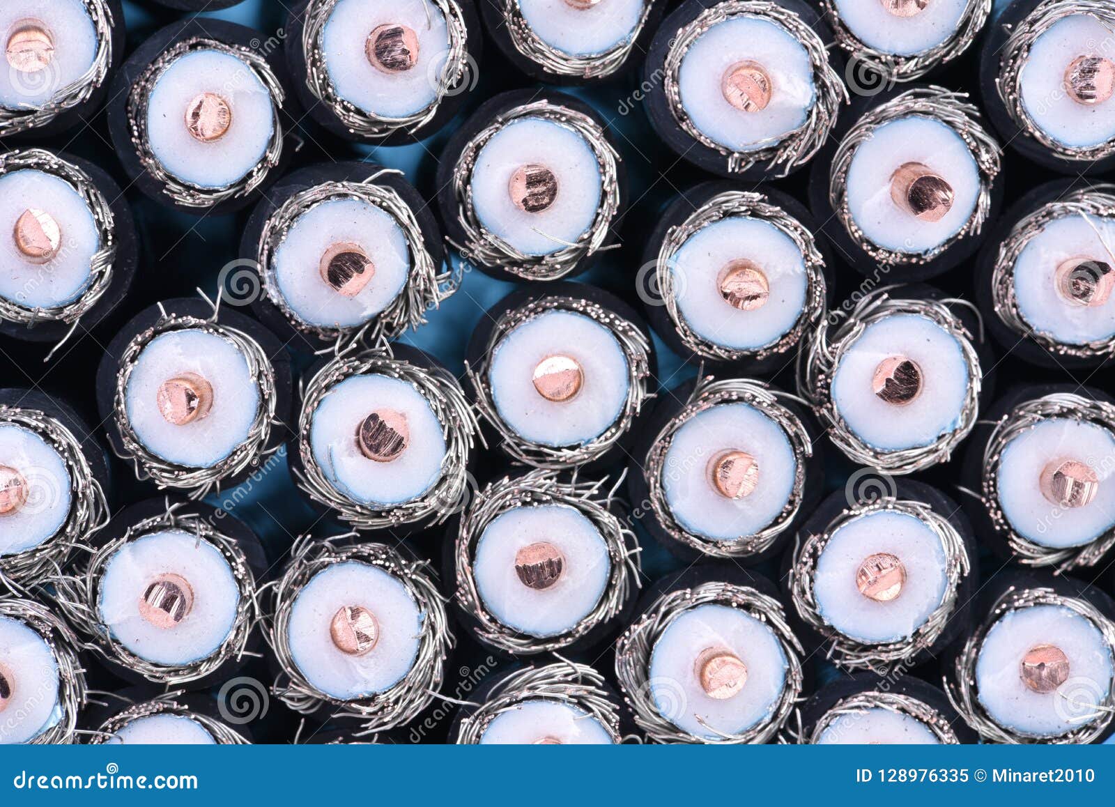 Coaxial Cable Close-up Cross Section Stock Image - Image of internet ...