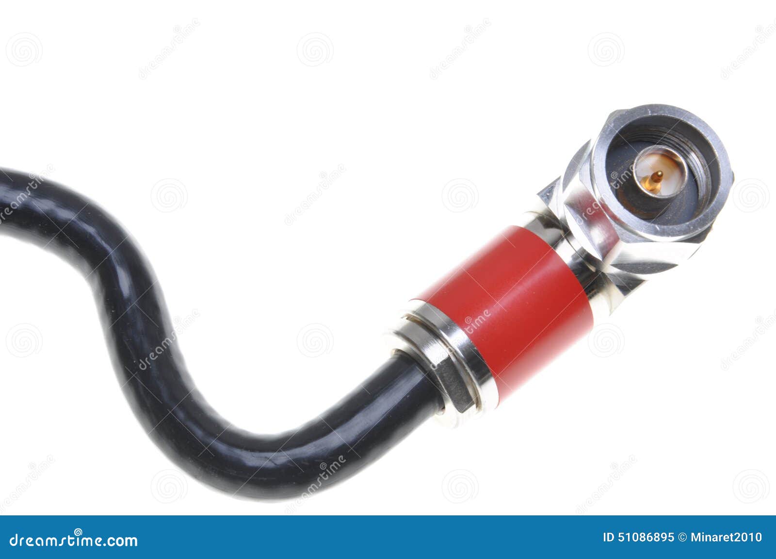 Coaxial Cable with Connector Stock Image - Image of frequency, coax ...