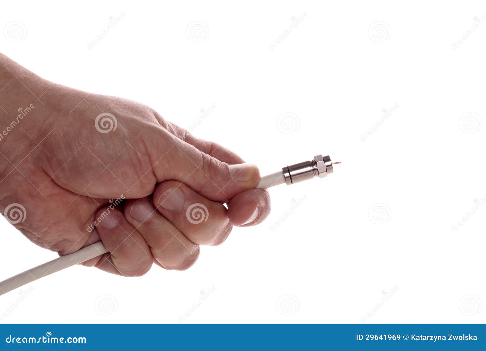 Coaxial cable in hand stock image. Image of jack, satellite - 29641969