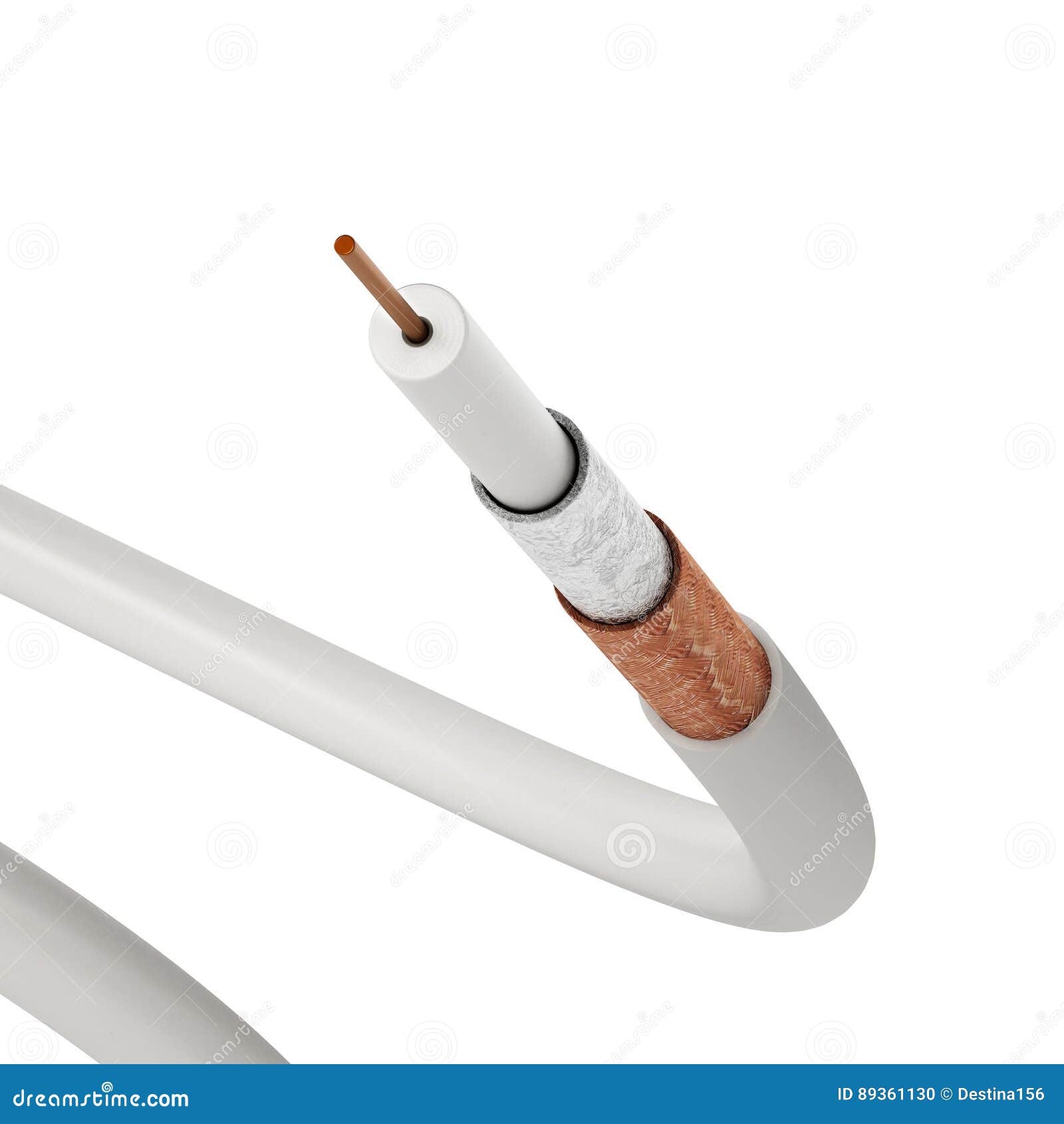 Coaxial Cable Structure Vector Illustration | CartoonDealer.com #76629034