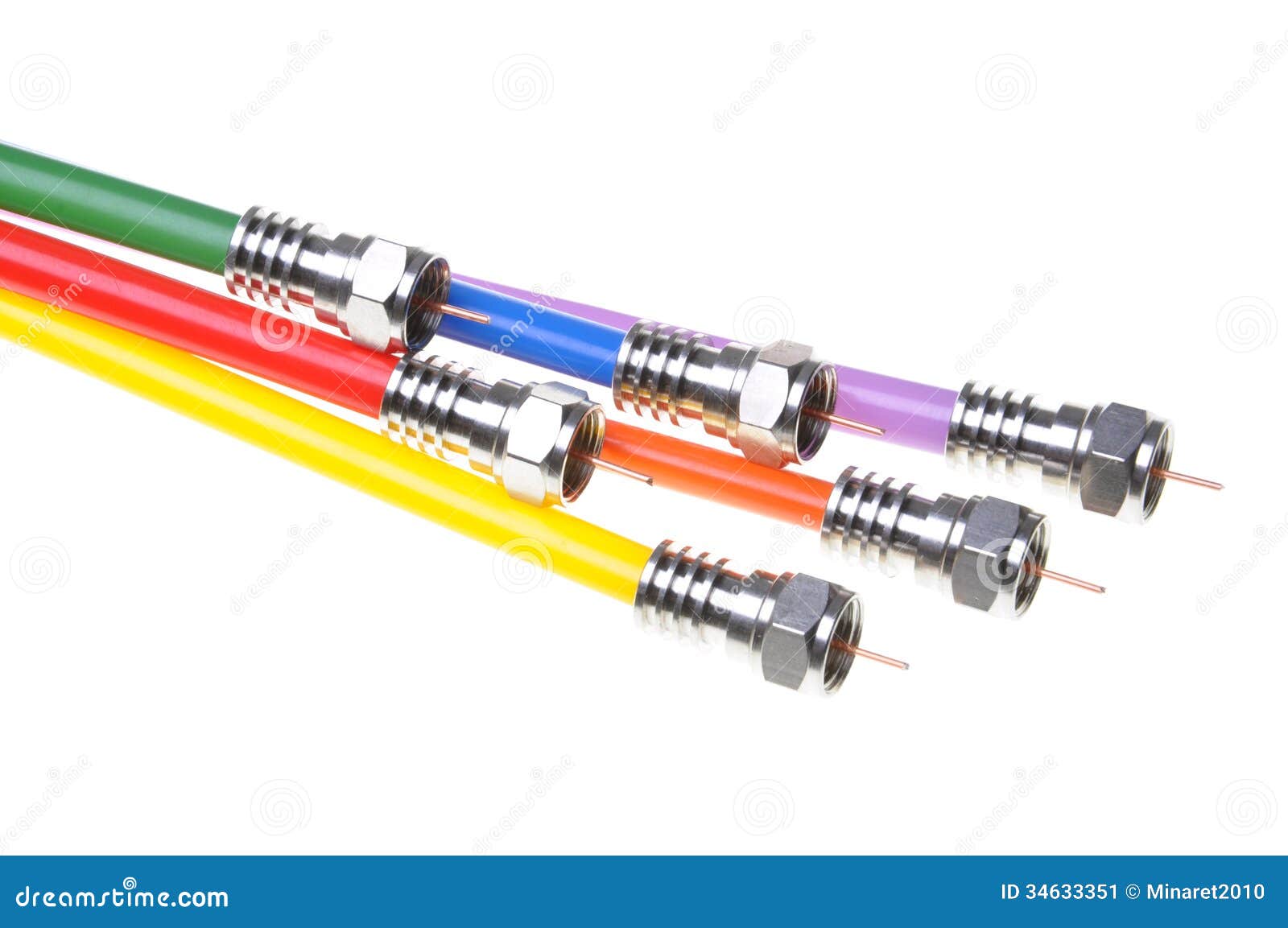 Coaxial Cables with Connectors Stock Image - Image of broadcasting ...