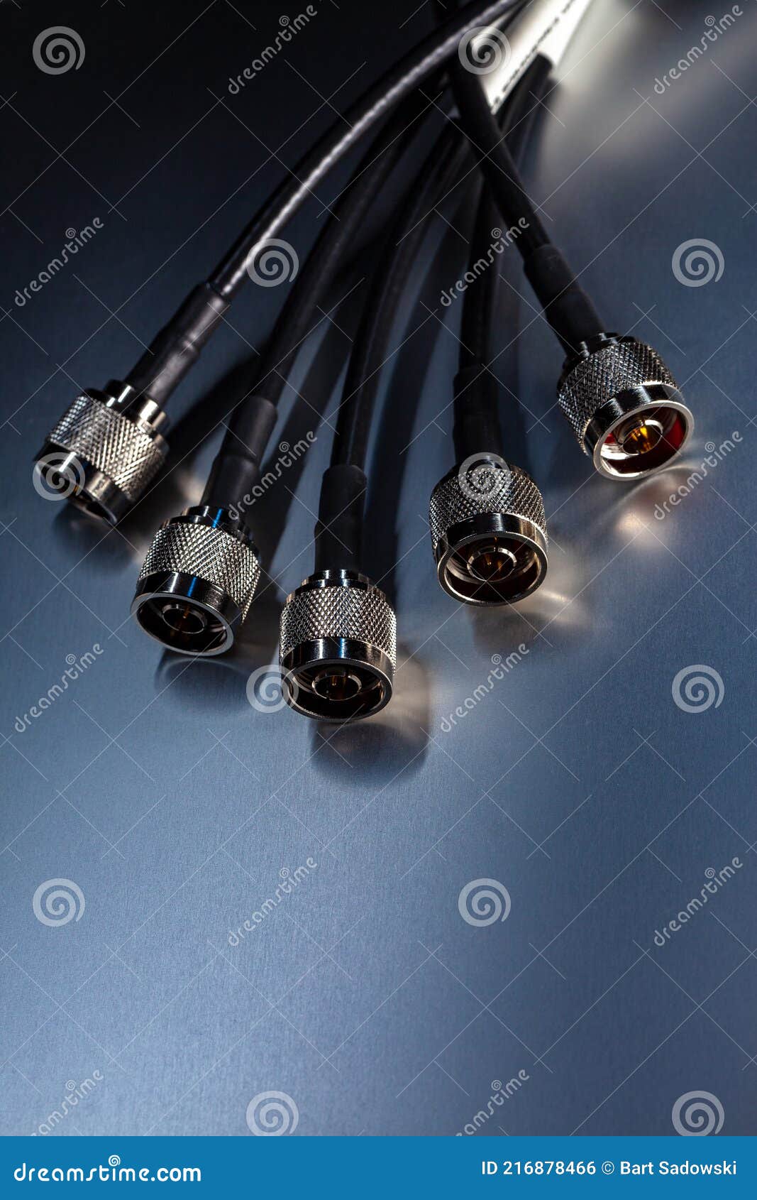 Coaxial Cables on Reflective Surface Stock Photo - Image of cctv, metal ...