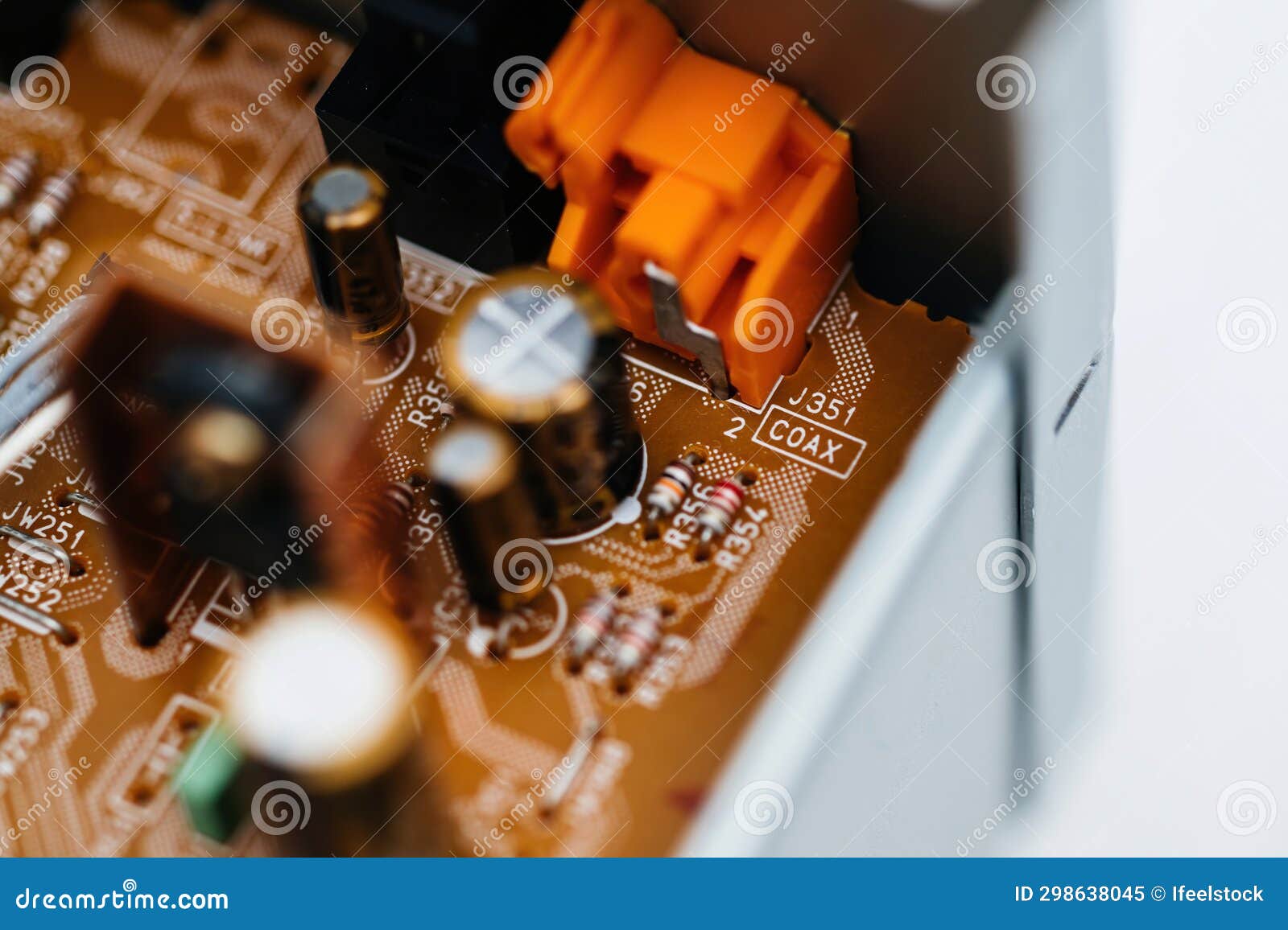 Coaxial Connection Circuit Board Stock Image - Image of electrical ...
