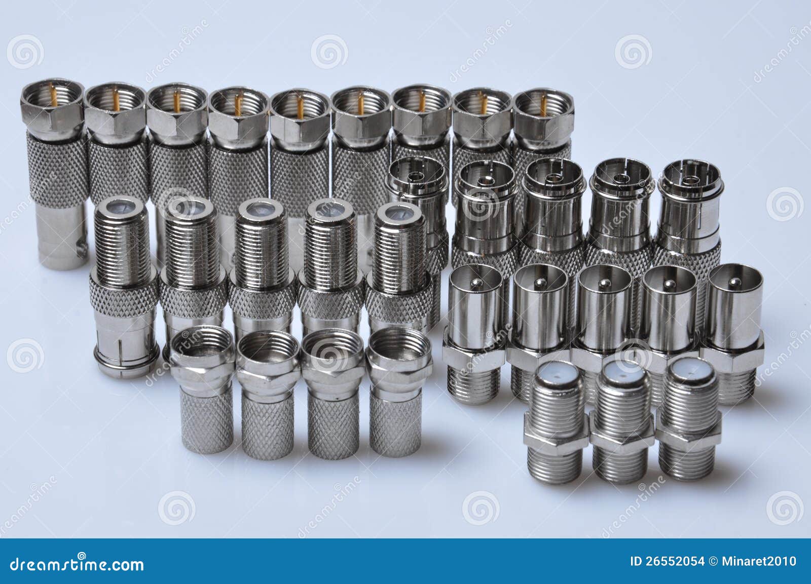 Coaxial connectors stock photo. Image of catv, white - 26552054