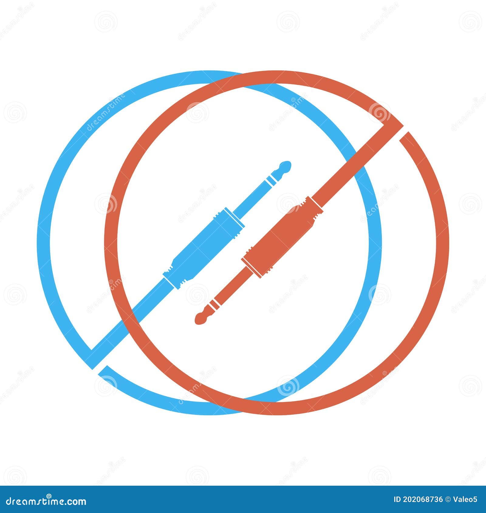 Coaxial Digital Cable Logo Set Isolated On White Background Cartoon ...