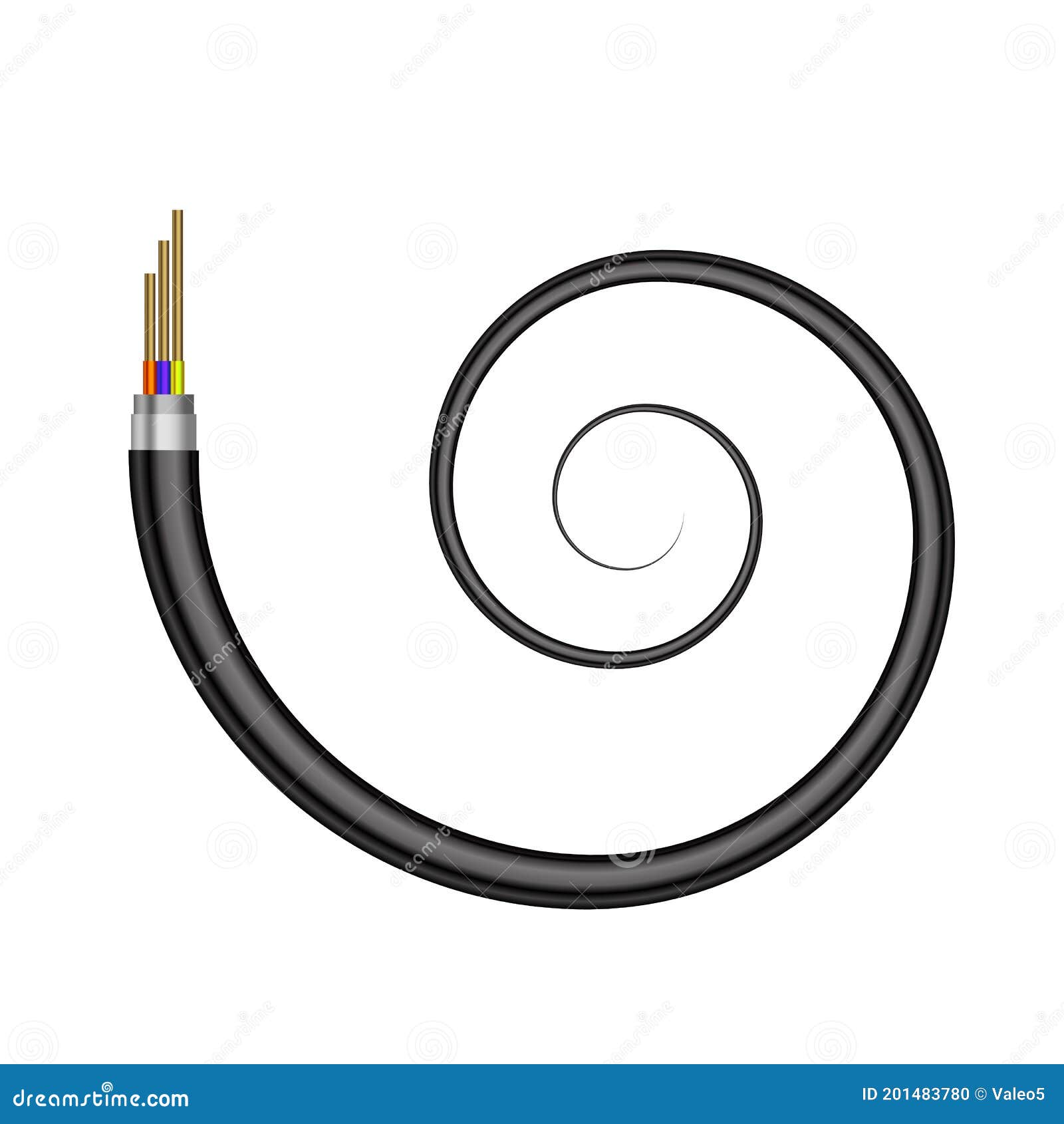 Coaxial Digital Cable Isolated on White Background Stock Vector ...