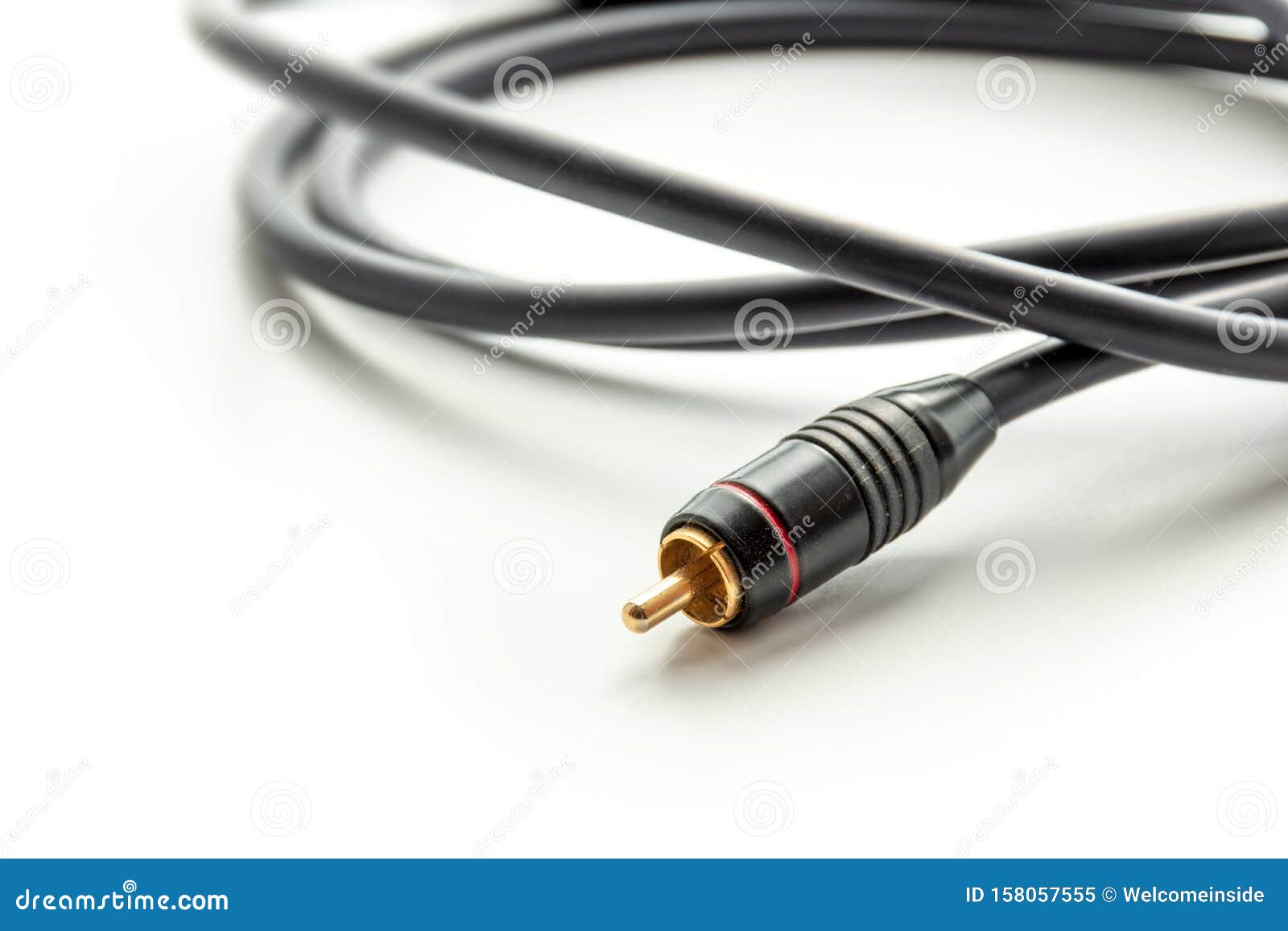 Coaxial RCA Wire Cable Close Up Stock Image - Image of plug, electronic ...