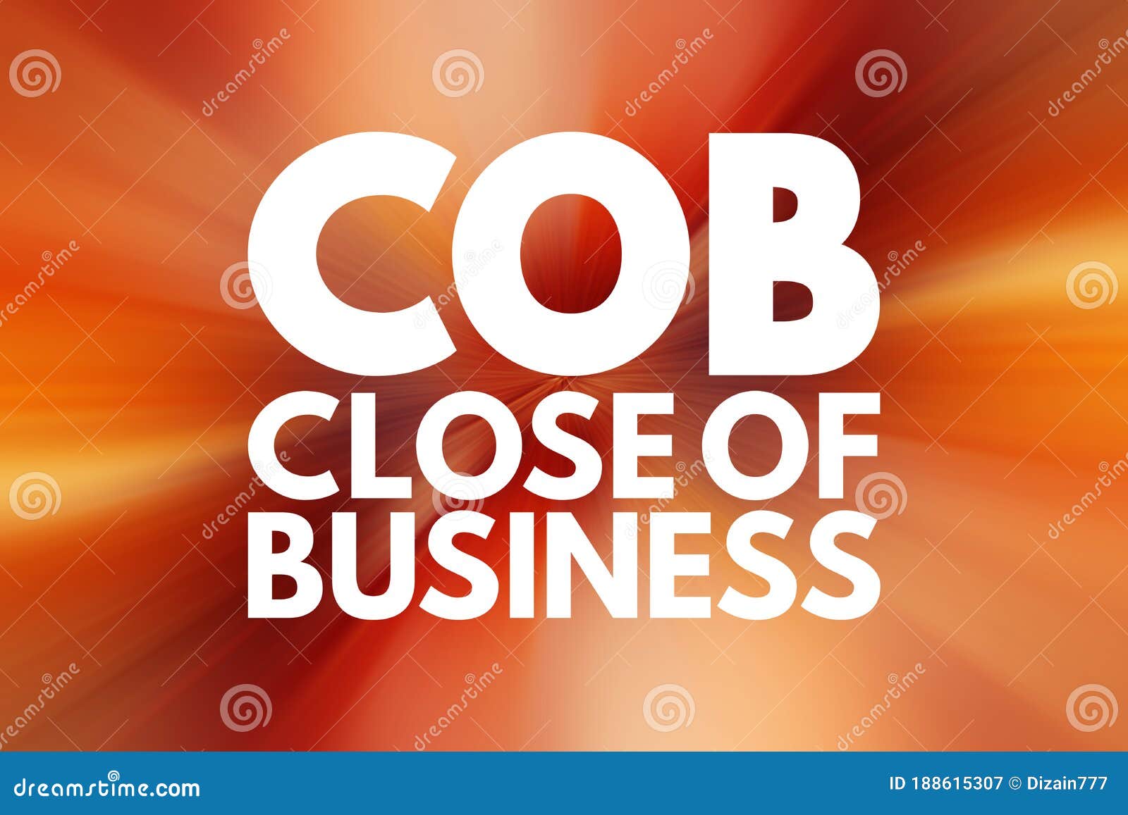 COB - Close of Business Acronym, Concept Background Stock Illustration ...