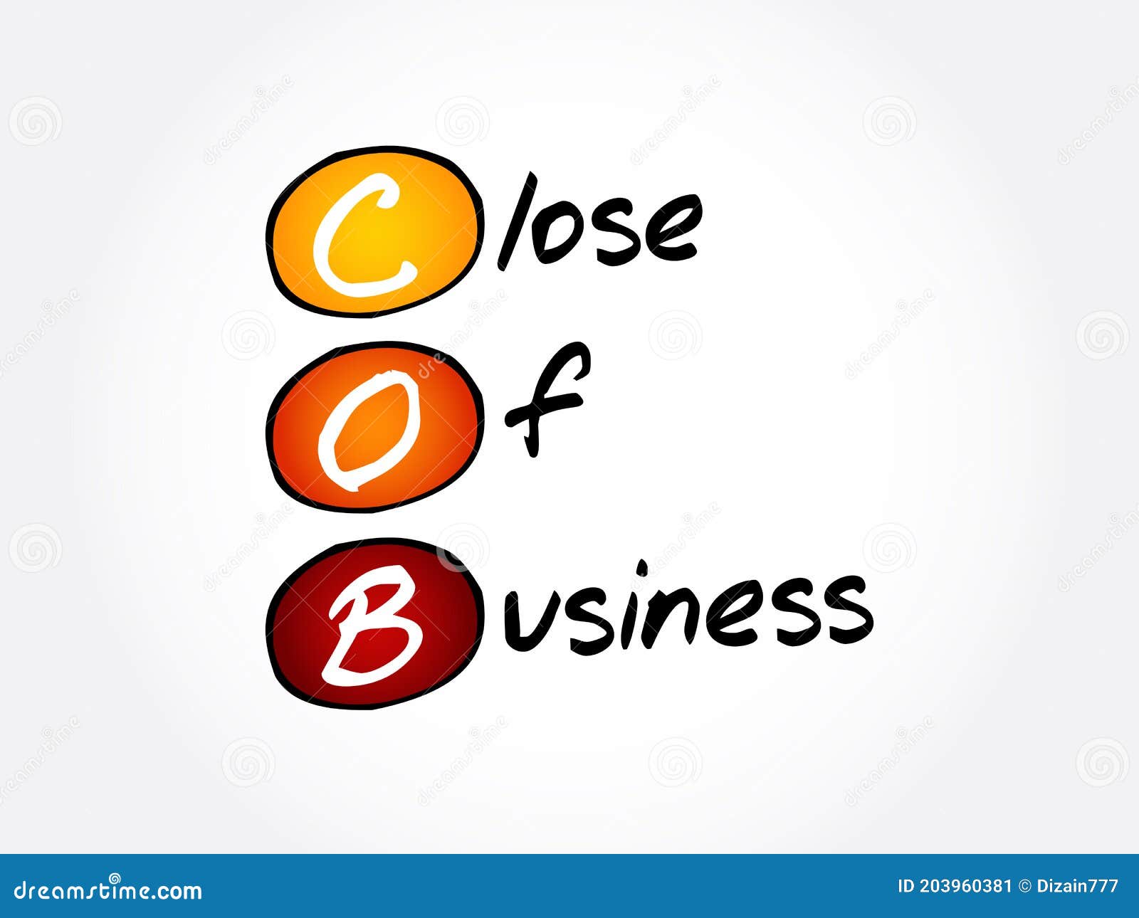 Cob Close Of Business Acronym Concept With Big Word Or Text And Team ...