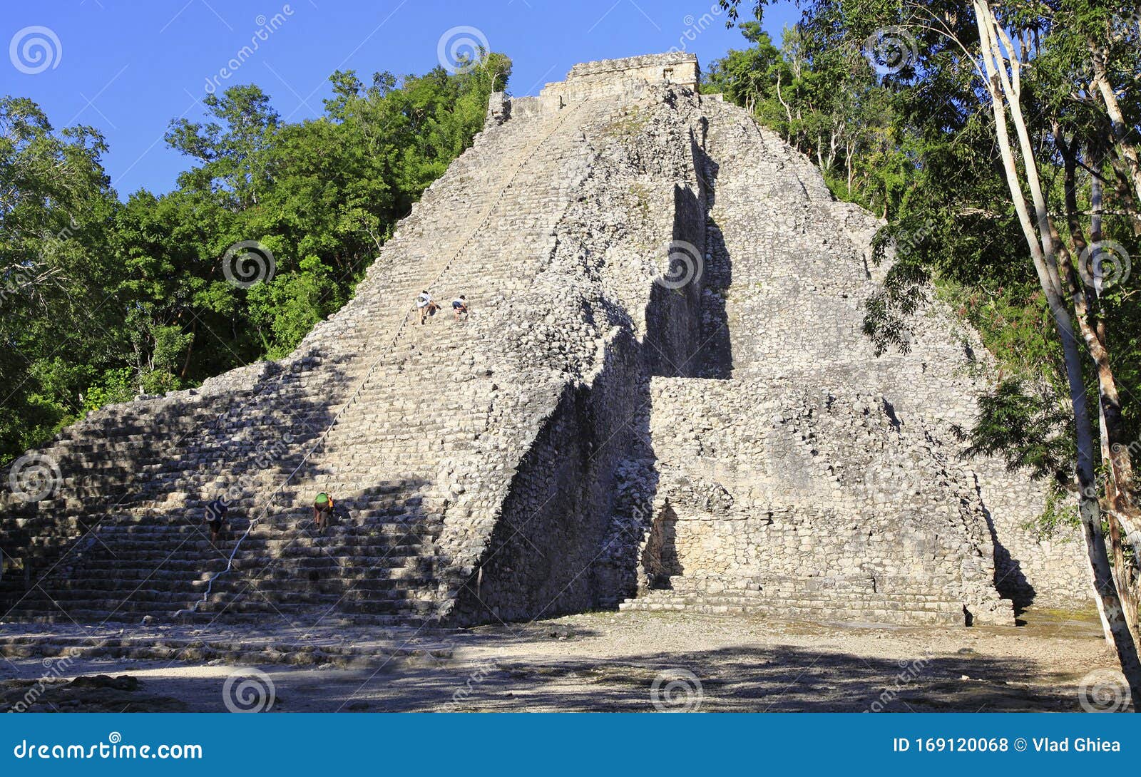 Coba Pyramid in Yucatan Peninsula Stock Photo - Image of architecture ...