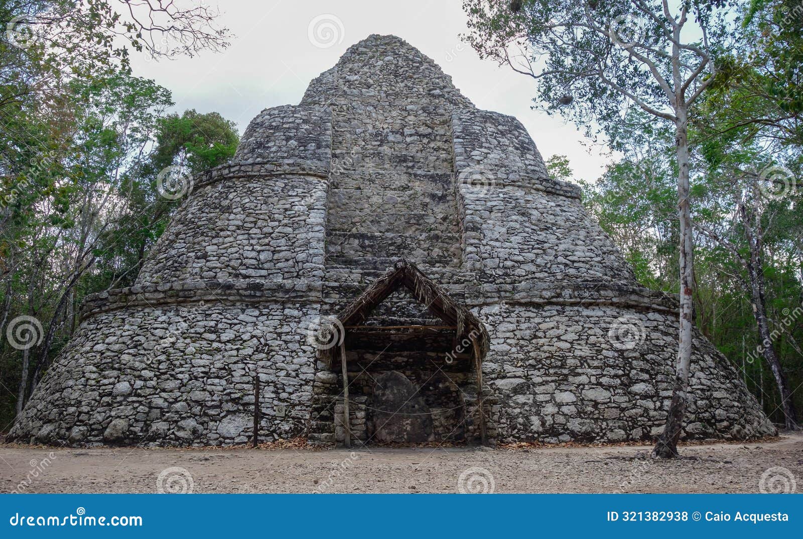 Coba Ruins Archaeological Site. Ancient Mayan Ruins in Mexico Stock ...