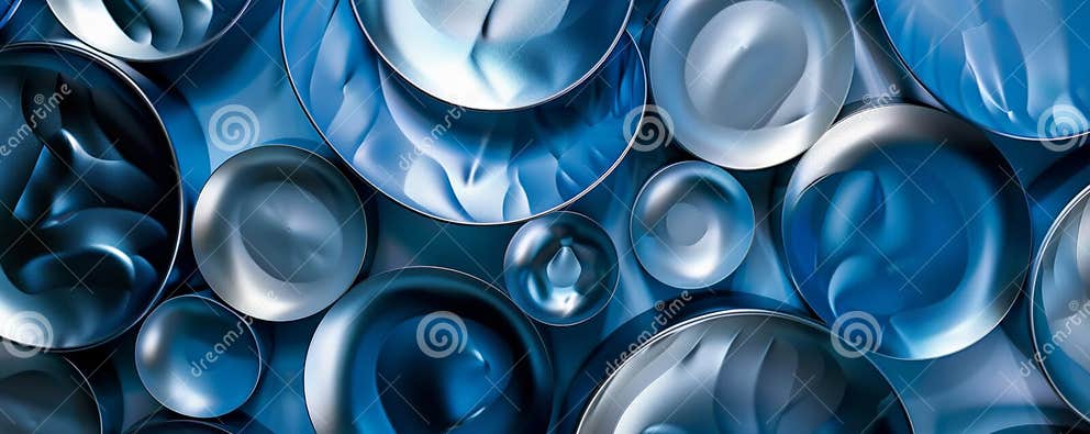 A Cobalt Abstract Background Featuring Smooth, Overlapping Circles in Various Shades of Blue and ...