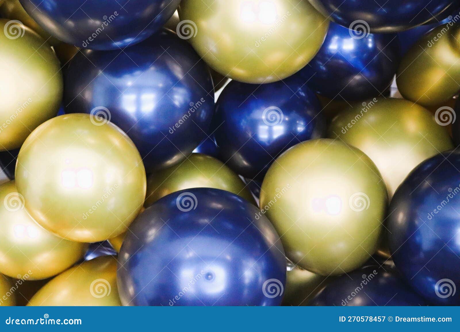 Cobalt Blue and Gold Balloons Stock Image - Image of blue, ball: 270578457