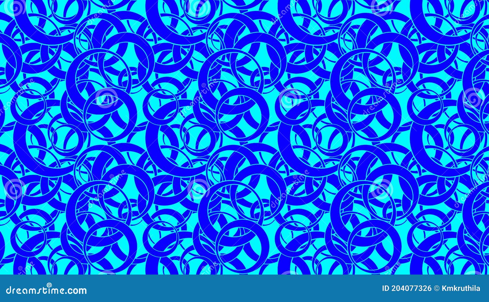 Cobalt Blue Seamless Overlapping Circles Pattern Background Stock Photo - Image of circle, round ...