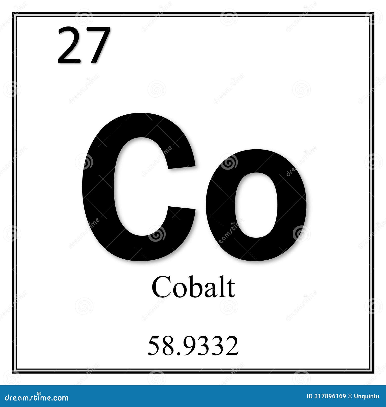 Cobalt Chemical Element. Atom Cobalt Symbol Periodic Table Cartoon ...