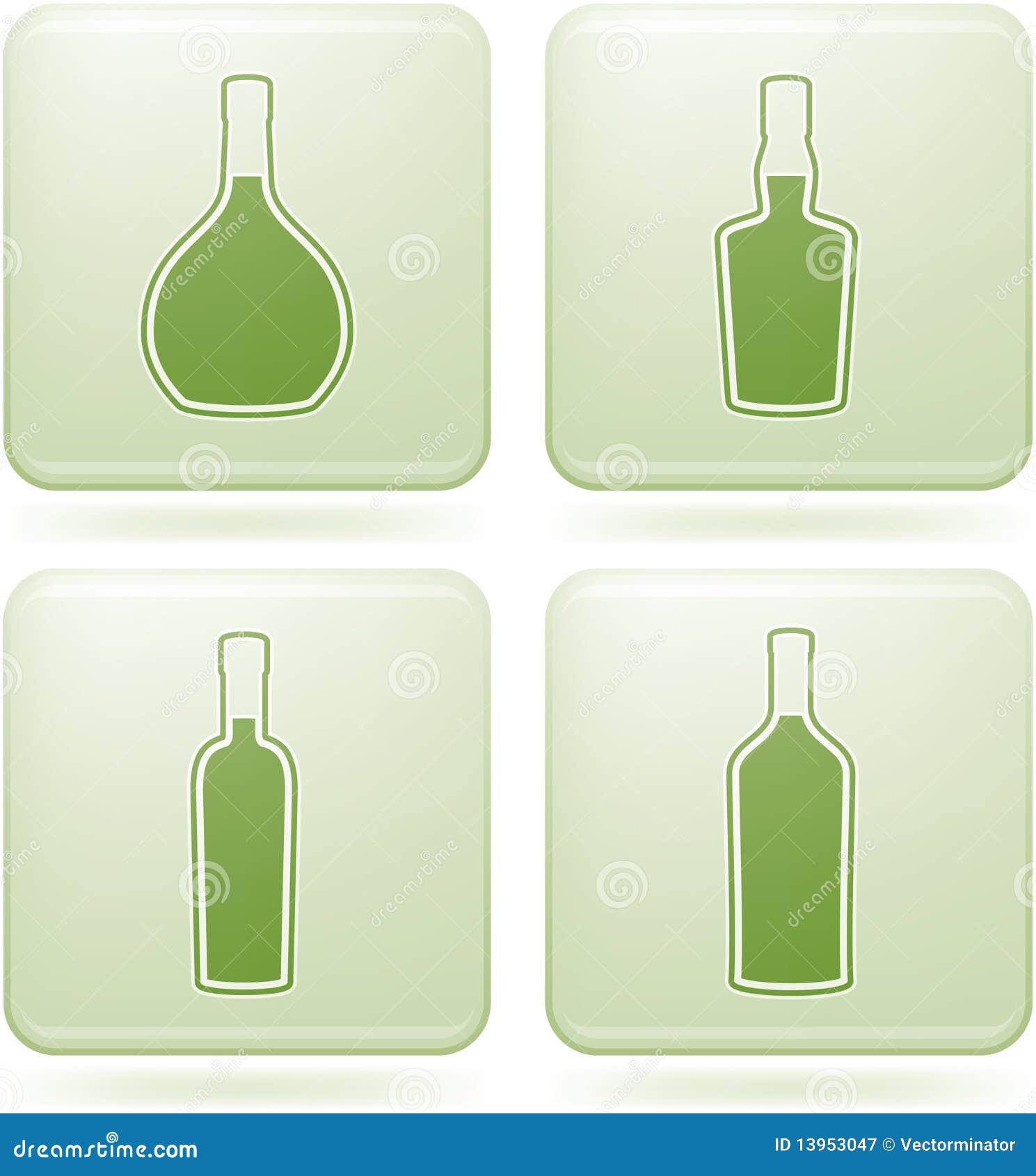 Cobalt Square 2D Icons Set: Alcohol Bottles Stock Vector - Illustration ...