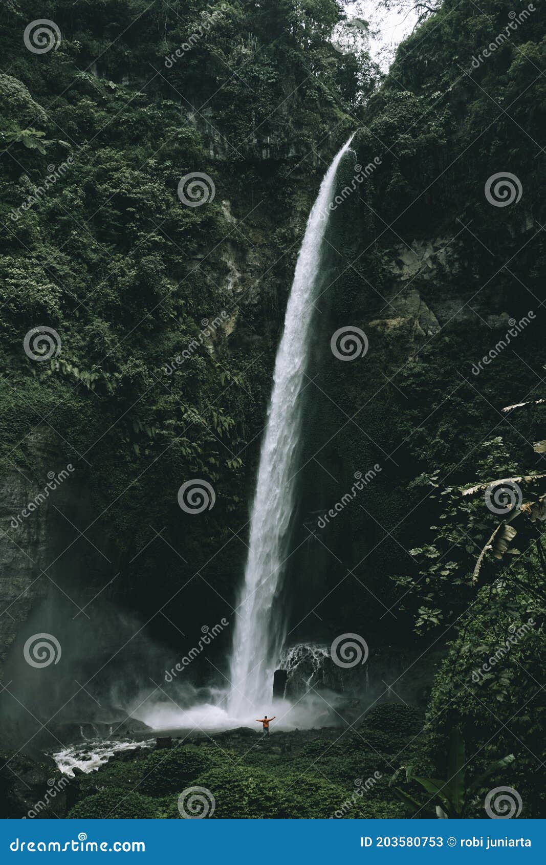 Coban Pelangi Waterfall stock image. Image of malang - 203580753