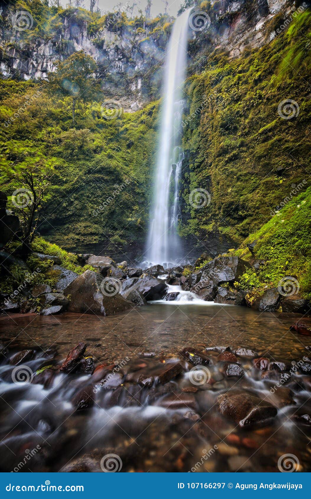 Coban Rondo Waterfall EastJava Stock Image - Image of stones, east ...