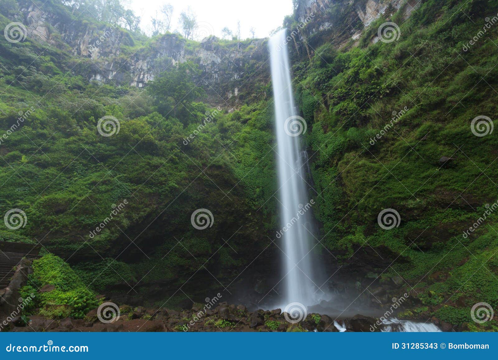 Coban Rondo Waterfall stock image. Image of paradise - 31285343