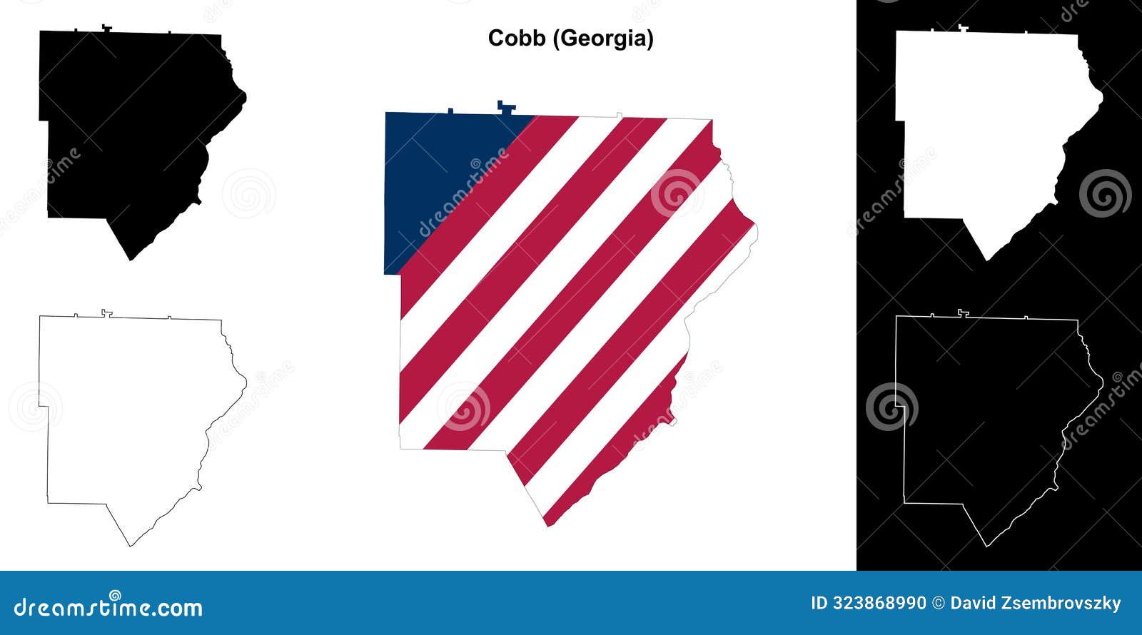 Cobb outline map stock vector. Illustration of county - 323868990