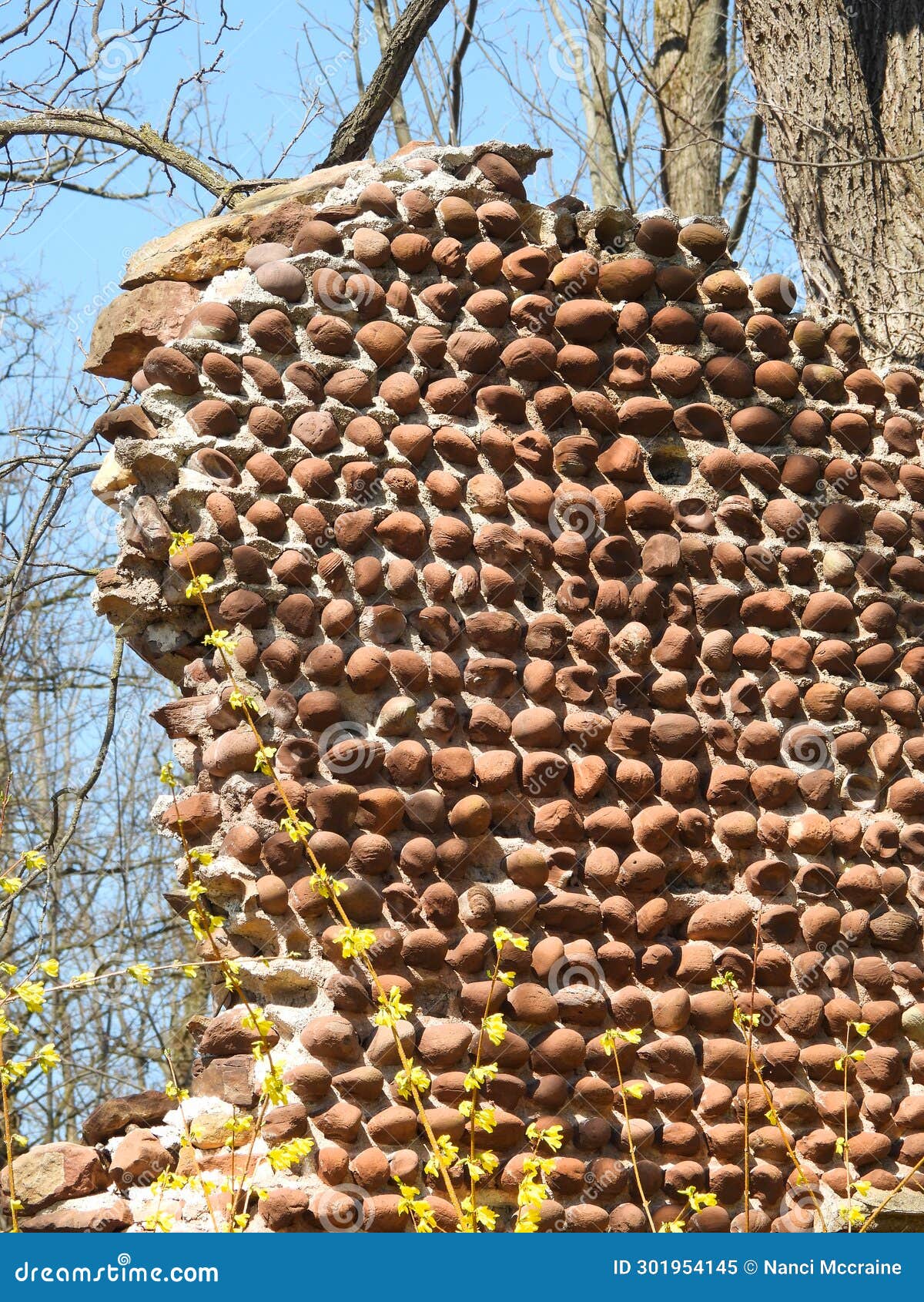 Cobblestone Building of Wall Detail from 1830 S Stock Image - Image of ...