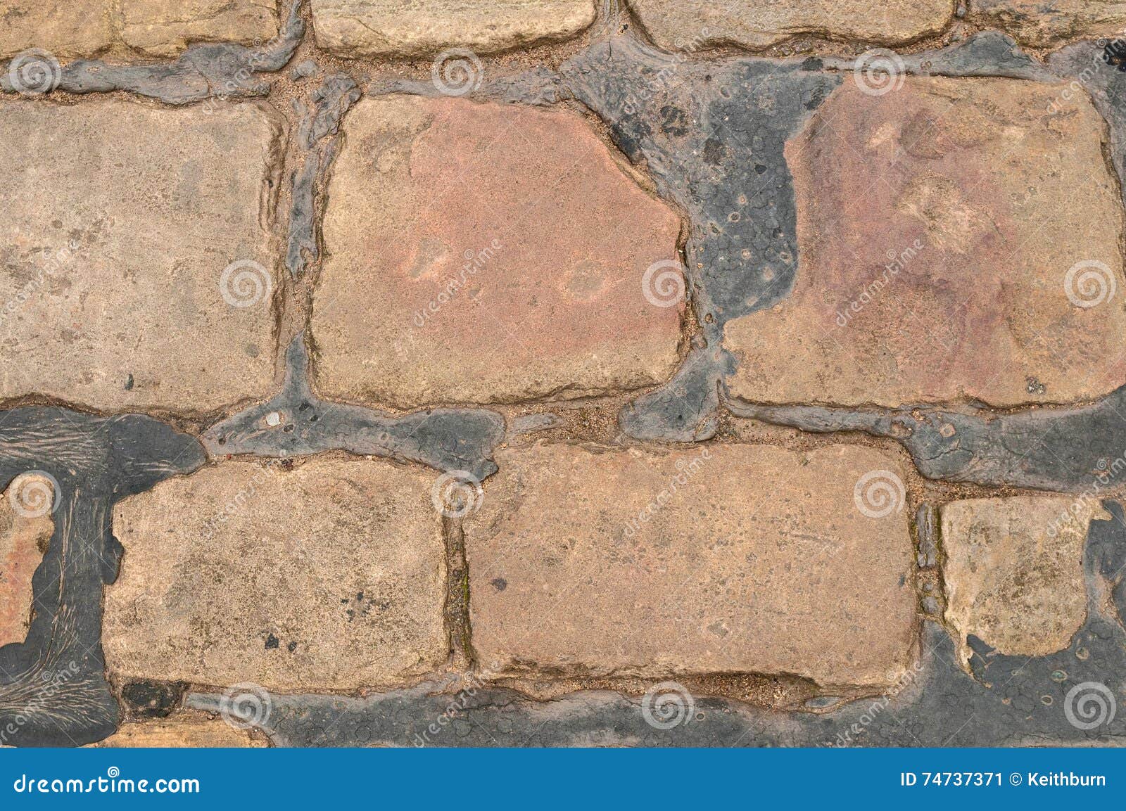 Cobble Background Set in Tar Stock Image - Image of footpath, sidewalk ...