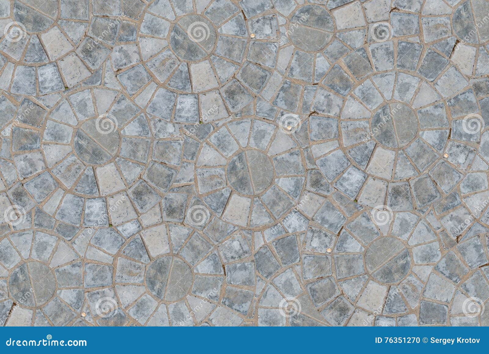 Cobble Circular Pattern Block Pavement Texture Background. Top View ...