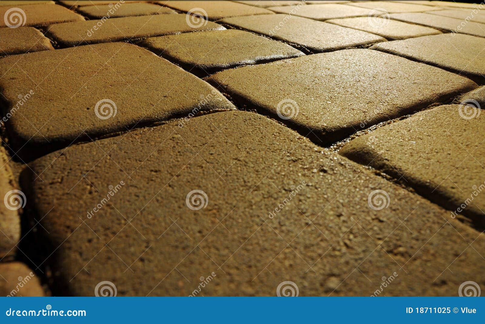 Cobble Stone Blocks at Night Stock Image - Image of roadway, brick ...