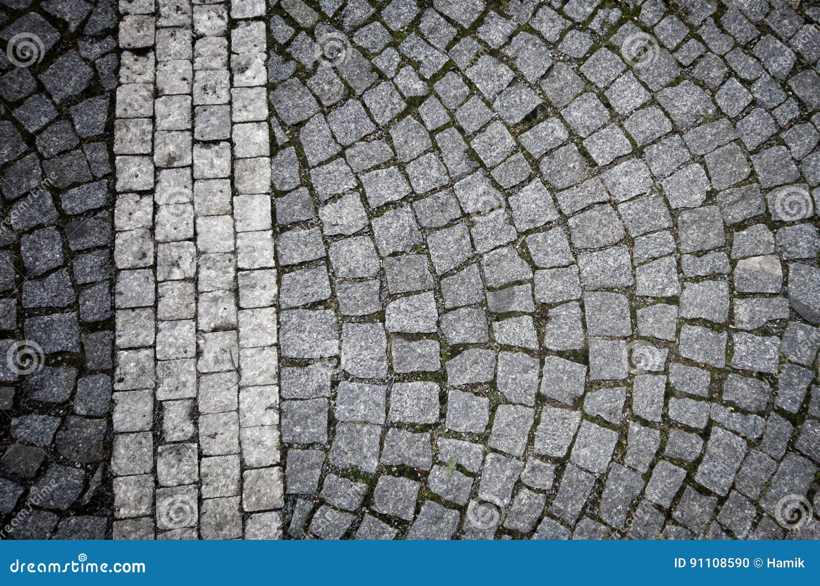 Cobble stone walkway stock photo. Image of texture, pavement - 91108590