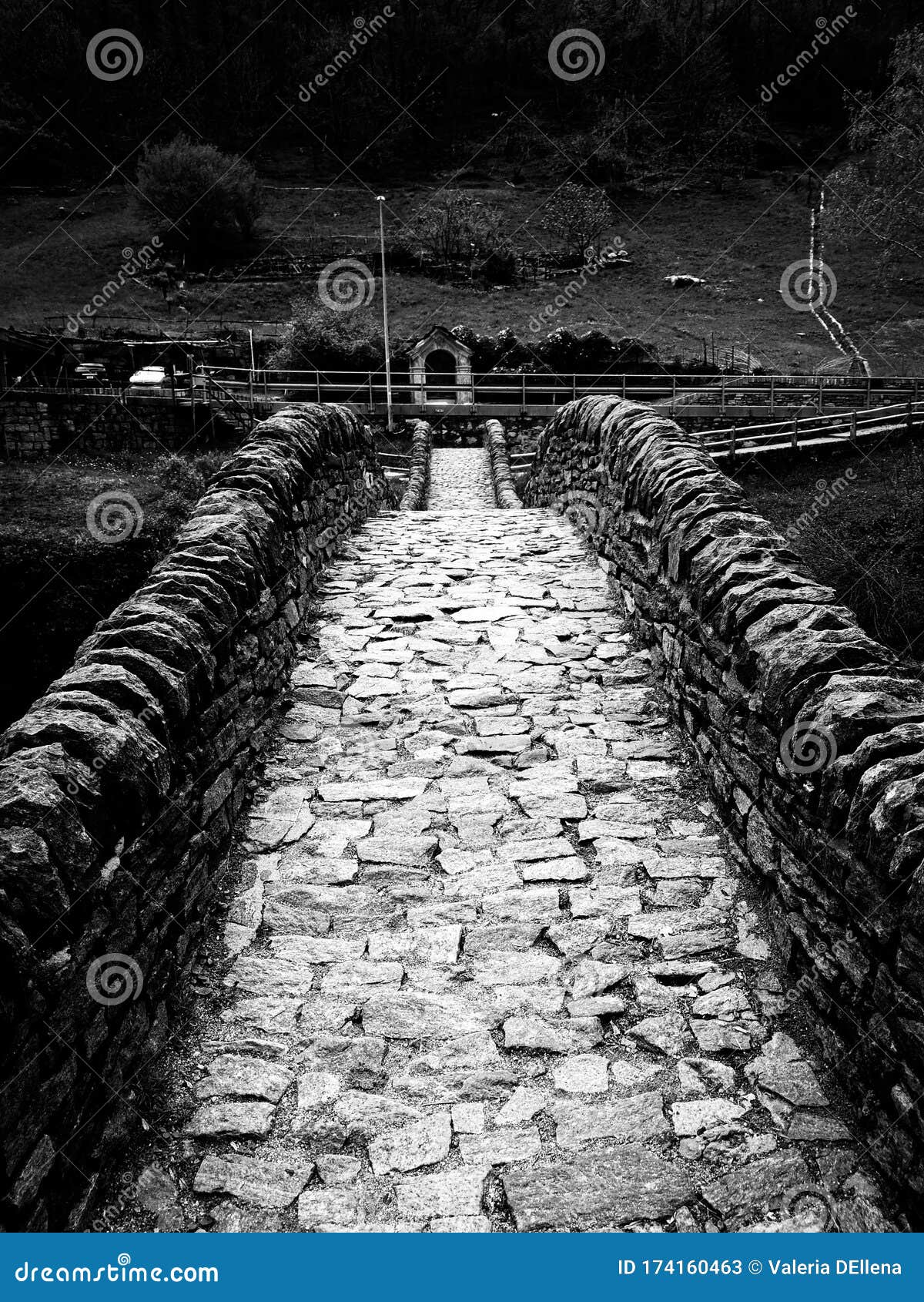 Cobbled Double Bridge Monochrome Stock Image - Image of cobbled, double ...